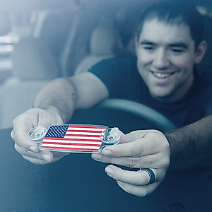 AUTOBOXCLUB EZ Pass Holder/Toll Pass Holder for Most US States/Toll Pass Windshield Mount/Easy to Install and Remove/with 4pcs Toll Pass Mounting Strips/UV-Protective (US Flag)