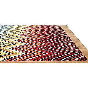 Magic Zig Zag 5' X 8' Feet Multi Color Hand Tufted Modern Style 100% Wool Area Rug/Carpet