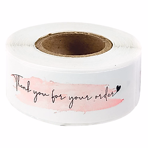 1inch x 3inch Thank You for Your Order Stickers, Pink Decorative Sealing Stickers for Delivery, Decoration, Gifts, Packaging, 120 Labels Per Roll, 1 roll