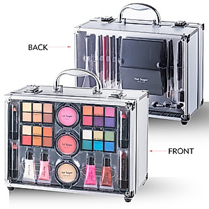 Hot Sugar Makeup Set for Teen Girls Ages 10-12, All in One Beginner Makeup Kit for Women, Cosmetics Gift Set for Birthday Christmas (Clear02)