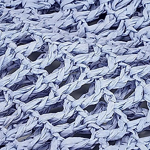 New Woven Bag, Straw Mesh Tote Bag, Beach, Shoulder Bag, Hobo Women, Foldable Large Capacity, for Holiday, Picnic and Party. (Khaki)