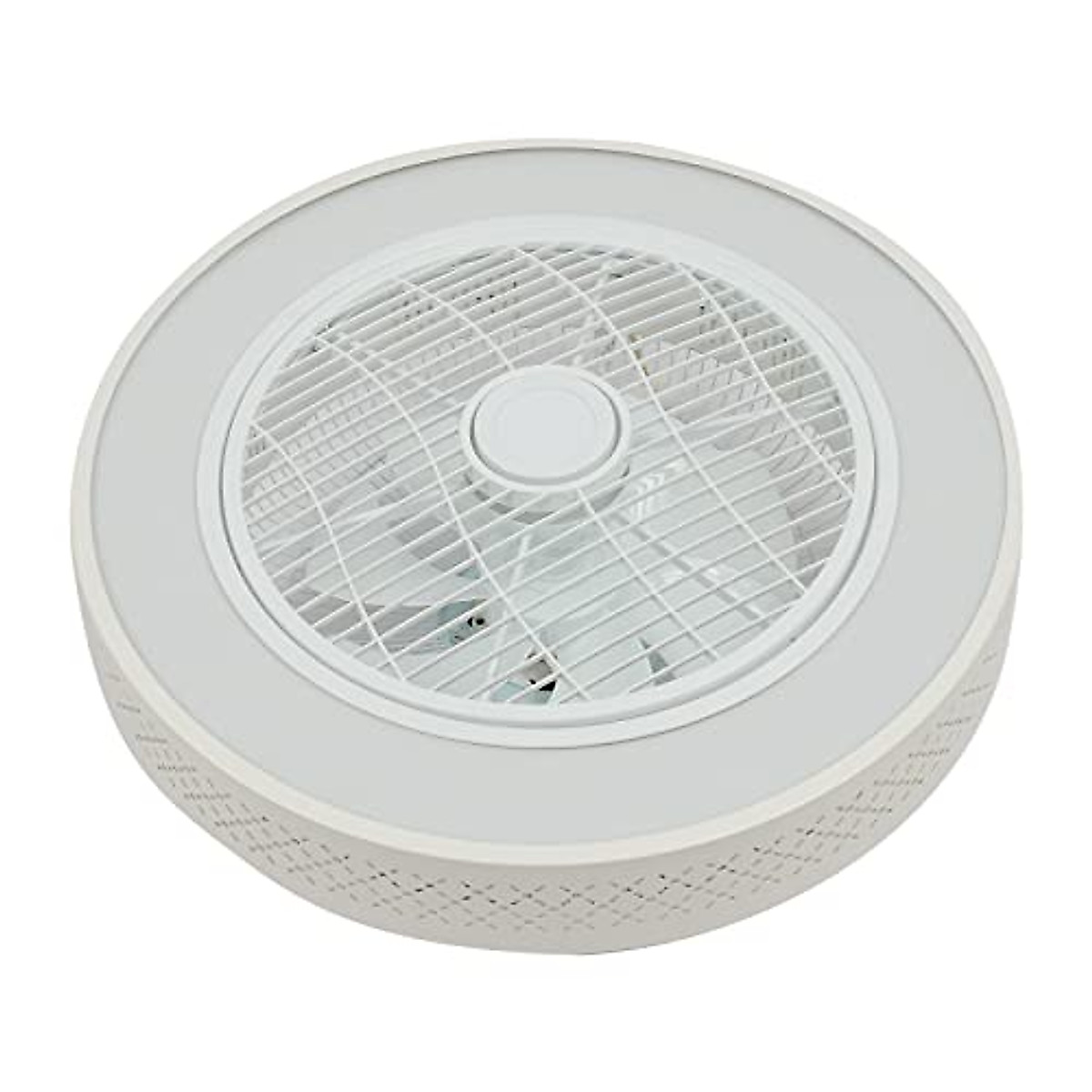 HAPPCUCOE Modern Ceiling Chandelier Flush Mount Ceiling Fan Light Dimmable LED Remote Control Chandelier White Bedroom Living Room Office 110V New