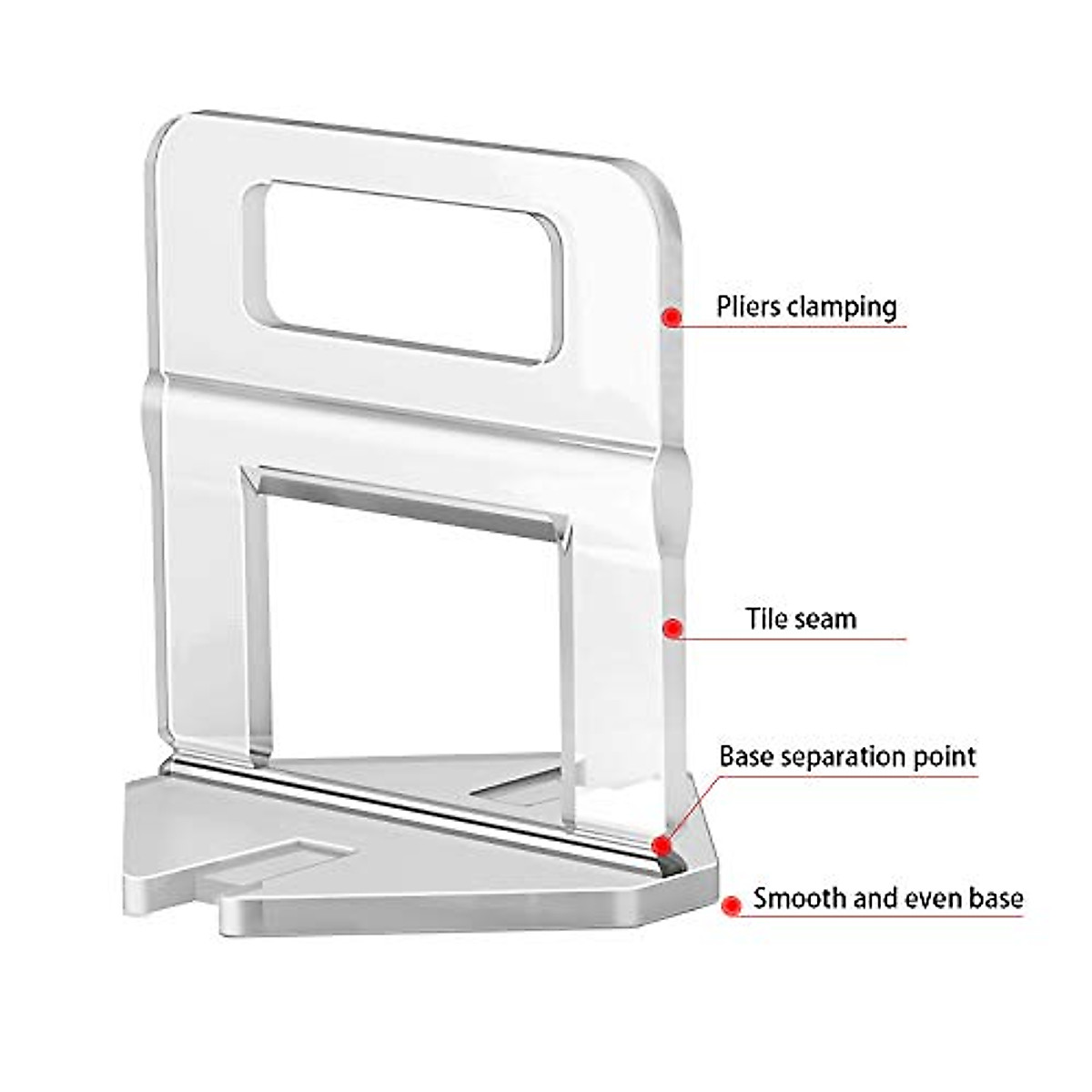 Tile Leveling System Tiles Leveler Spacers - Lippage free tile and stone installation for PRO and DIY - 400-Piece Leveling Spacer Clips (1/8 Inch)