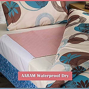 AARAM Ultrasoft Waterproof Dry Rubber Bed Sheet Cover/Toddler/Adult Sleeping Mattress Protector/Urine Non-Absorbent Reusable Crib Mat (1 Meter) (36 x 39 Inches) (100 x 90 cm)