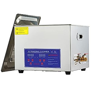 CREWORKS Ultrasonic Cleaner with Digital Timer and Heater, 15L Ultrasonic Cavitation Machine, 350W 304 Stainless Steel Professional Sonic Cleaning Machine for Jewelry Circuit Boards Auto Parts More