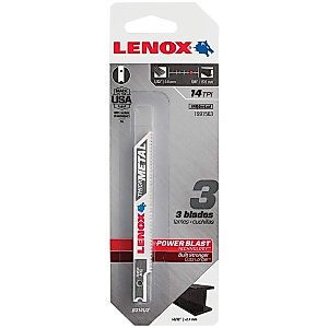 LENOX Tools 1991563 U-Shank Thick Metal Cutting Jig Saw Blade, 3 5/8" x 3/8" 14 TPI, 3 Pack