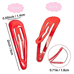 60Pcs Snap Hair Clips for Girls, Gingbiss 2 inch Silicone Coating Colorful Metal Hair Barrettes with Storage Case for Women Girls Kids, No Slip Hair Accessories for Hair, 10 Assorted Colors