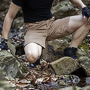 FREE SOLDIER Men's Water Resistant Tactical Hiking Shorts Relaxed Fit Work Cargo Shorts(Classic Brown 30W x 11L)