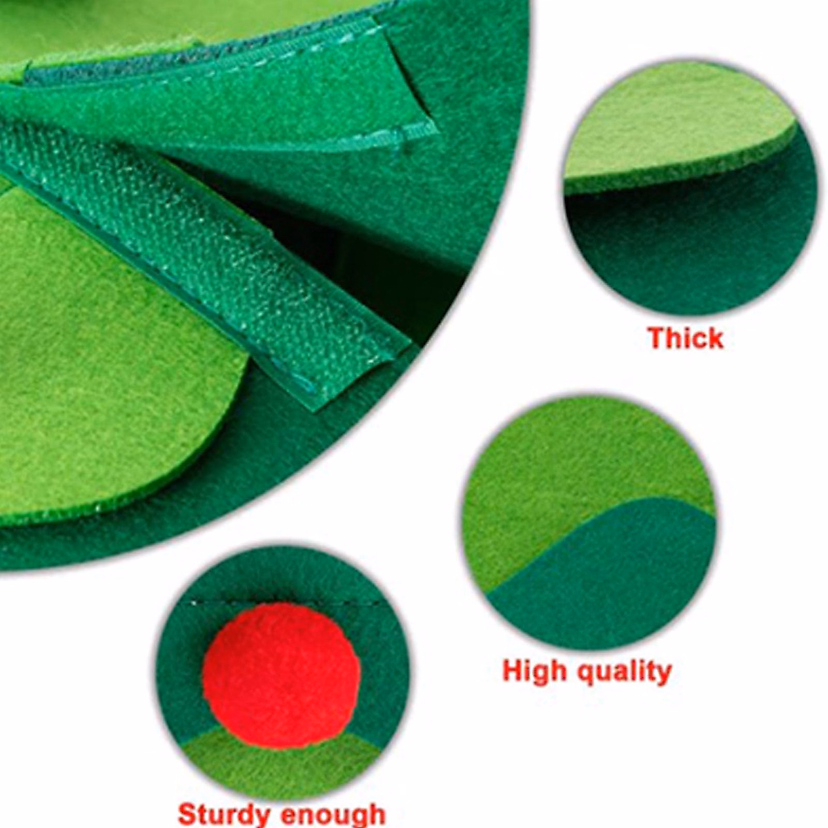 3D DIY Felt Christmas Tree for Kids,with 18 Pcs Christmas Hanging Ornaments 9.8 Ft LED String Light, for Kids New Year Christmas Decorations (Bring LED Light)