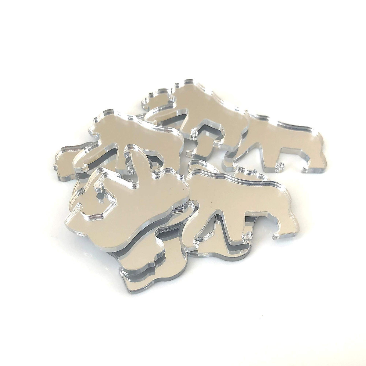 Super Cool Creations Gorilla Shaped Crafting Mirrors, Set of 10, Many Colours, Shatterproof Acrylic, Yellow, Pack of 10 x 8cm