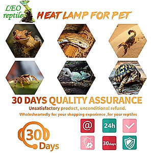 Leoterra 50w Reptile Incandescent Basking Bulb UVA Heat Lamp Bulbs (Pack of 2) for Reptile Terrariums,Bearded Dargon,Lizard,Snakes Use.Easy to Install Incandescent Basking light Bulbs