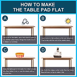 1.5mm Thick Rectangular Clear PVC Table Cover Protector 12x24 inch Non-Slip Plastic Desk Cover Pads for Dresser Coffee Table Crystal Vinyl Table Cloths for Writing Painting Desk Waterproof Easy Clean