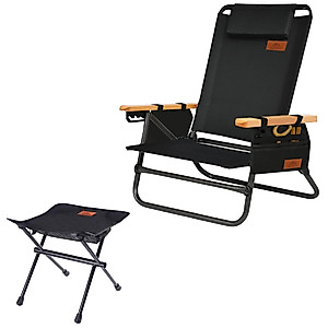 AnYoker Beach Chair, 4 Adjust Position Compact Backpacking Chair, Portable Folding Chair, Camping Chair with Side Pocket, Headrest,Cup Holder,Shoulder Strap, Lightweight Hiking SDTJY（Mouse）