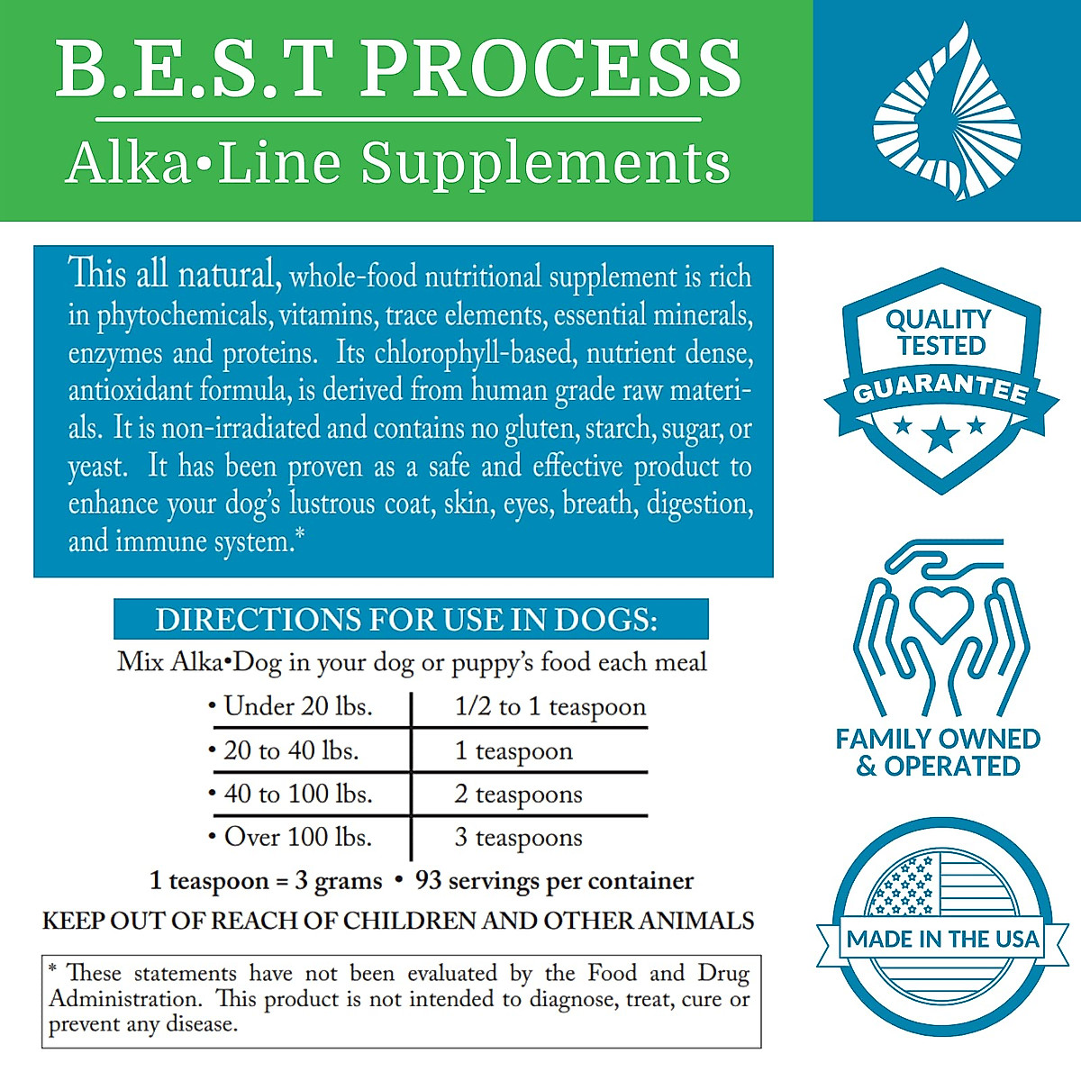 Alka•Dog — Morter HealthSystem Best Process Alkaline — Nutrient Rich Superfood Powder for Dogs with Probiotics, Trace Minerals, Enzymes & Antioxidants