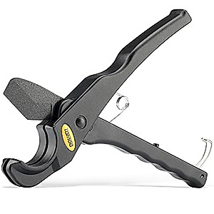 DOWELL PVC Pipe Cutter Spring Drive Pipe and Tube Cutter Cutting Tool Teflon Blade for Pex PVC PPR Plastic Pipe Outer-Dia upto 1-1/4inch 0-32mm HY040303