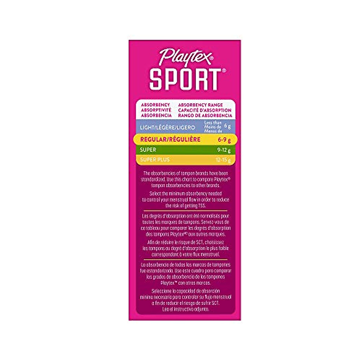 Playtex Sport Tampons, Regular Absorbency, Fragrance-Free - 18ct