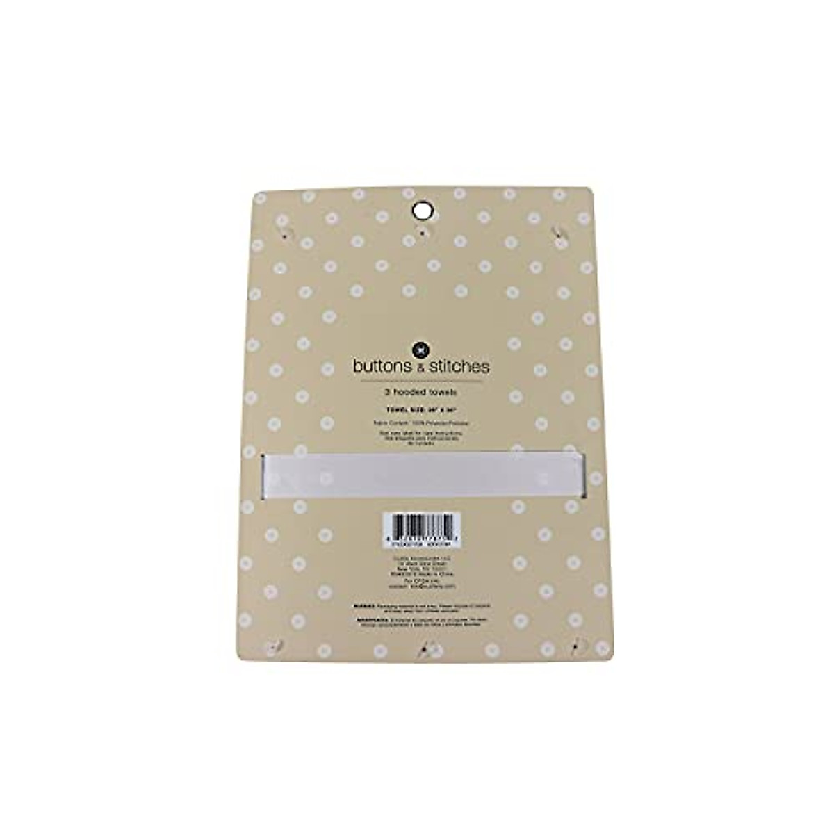Cudlie Buttons & Stitches Baby Girl 3 Pack Rolled/Carded Hooded Towels in Crisp Blossom Print (GS71728)