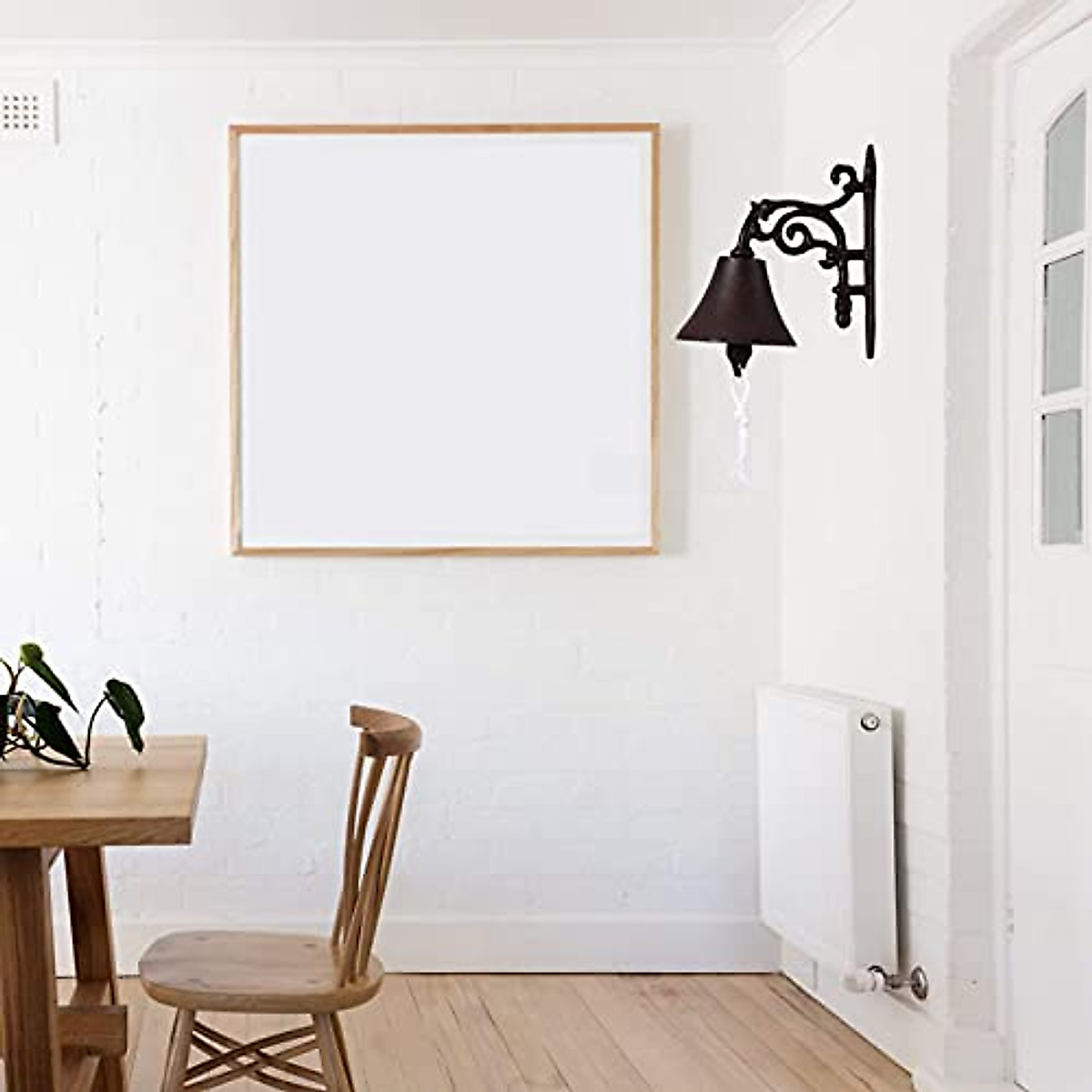 YHRR 1 Set Cast Iron Wall Hanging Bell,Christma Bells Welcome Ship Bell Hand Shaking Doorbell, Wall Mounted Dinner Bell, Metal Wall Art Decoration for Indoor Outdoor Garden Home