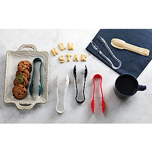 New Star Foodservice 35629 Utility Tong, High Heat Plastic, Scalloped, 9 inch, Set of 12, Beige