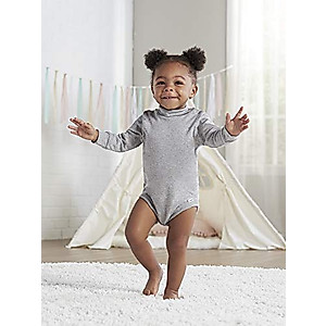 Gerber baby boys 2-pack Long Sleeve Turtleneck Onesies Bodysuits Footie, Gray, 24 Months US