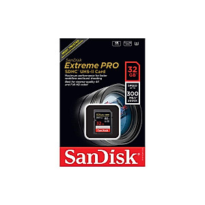 SanDisk Extreme Pro - Flash Memory Card - 32 GB - SDHC UHS-II - Black