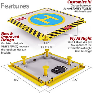 Eagle Pro Remote Control Helicopter Landing Pad - Complete Edition - Flashing LED Lights Installed - Suitable for RC Helicopters, Quadcopters, Drones, Syma Helicopters