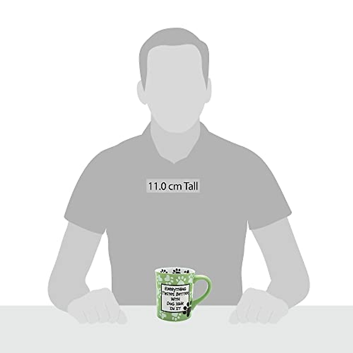 Enesco Our Name is Mud “Dog Hair, 16 oz. Stoneware Mug, 1 Count (Pack of 1), Green