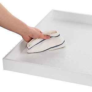 Hanobe Square Large Ottoman Tray: Modern Extra Large Black Serving Decorative Trays with Cutout Handles for Living Room Coffee Table Home, 20"