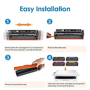206X Toner Cartridges 4 Pack High Yield (with Chip) Replacement for HP 206X 206A W2110X W2110A Compatible with HP Color Pro MFP M283fdw M283cdw M283 Pro M255dw M255 Printer (Black Cyan Yellow Magenta)