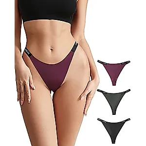 Seamless Thongs For Women Pack - High Waisted G String Thongs For Women - Cotton Thongs For Women Sexy 3-6 Pack Set