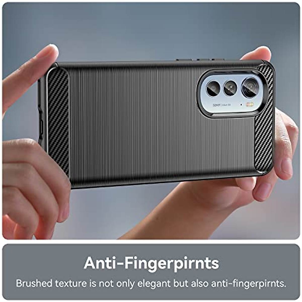 for Motorola Edge 2022 Case, Moto Edge 2022 Case with HD Screen Protector, Fashion Non-Slip Shock-Absorption Flexible TPU Bumper Soft Rubber Protective Phone Case Cover for Motorola Edge 2022, Black