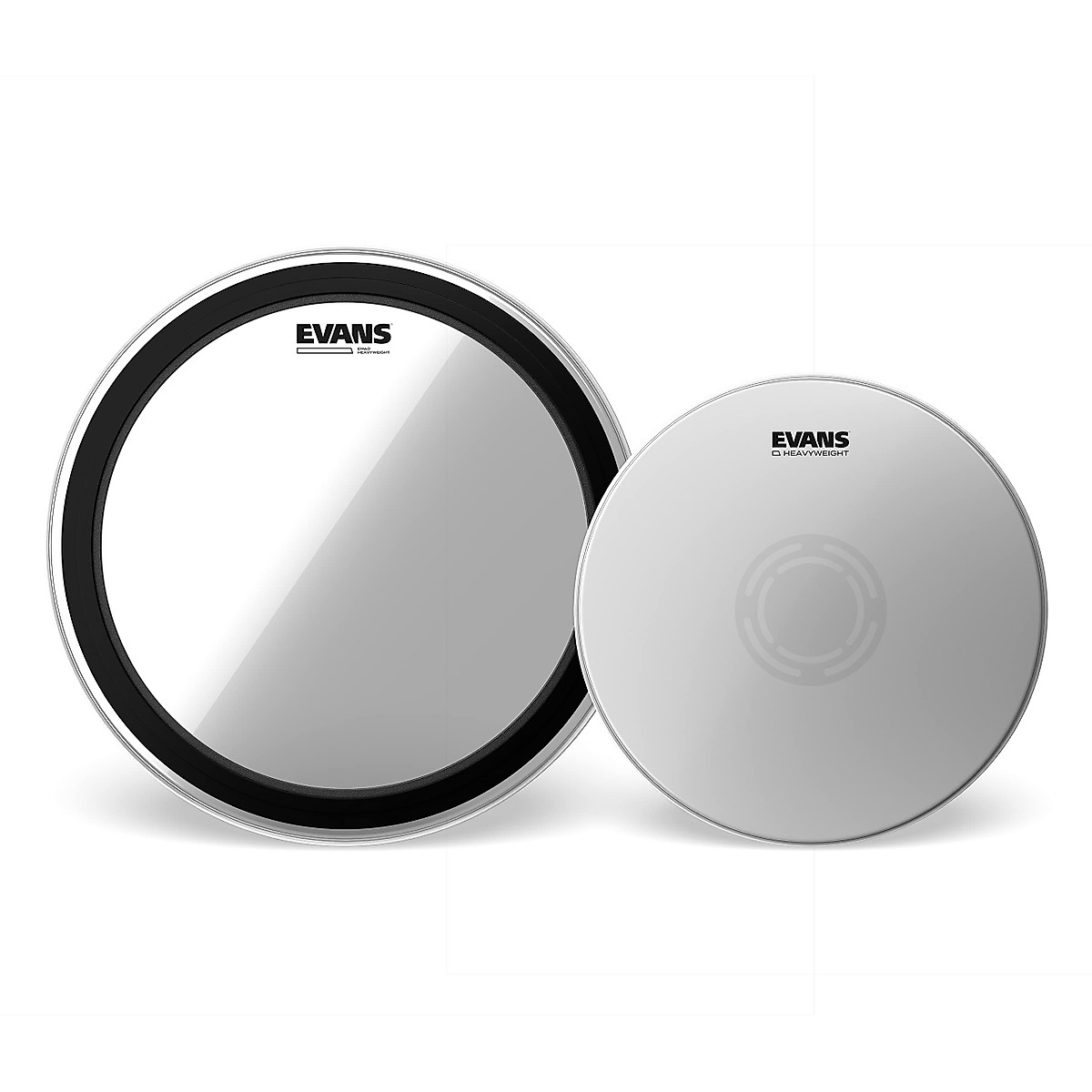 Evans EMAD Heavyweight Knockout Pack, 22” Batter with 14" Snare Batter (2pc) – Includes Batter Bass Drumhead and Snare Drumhead - Extreme Durability with Sensitive Response