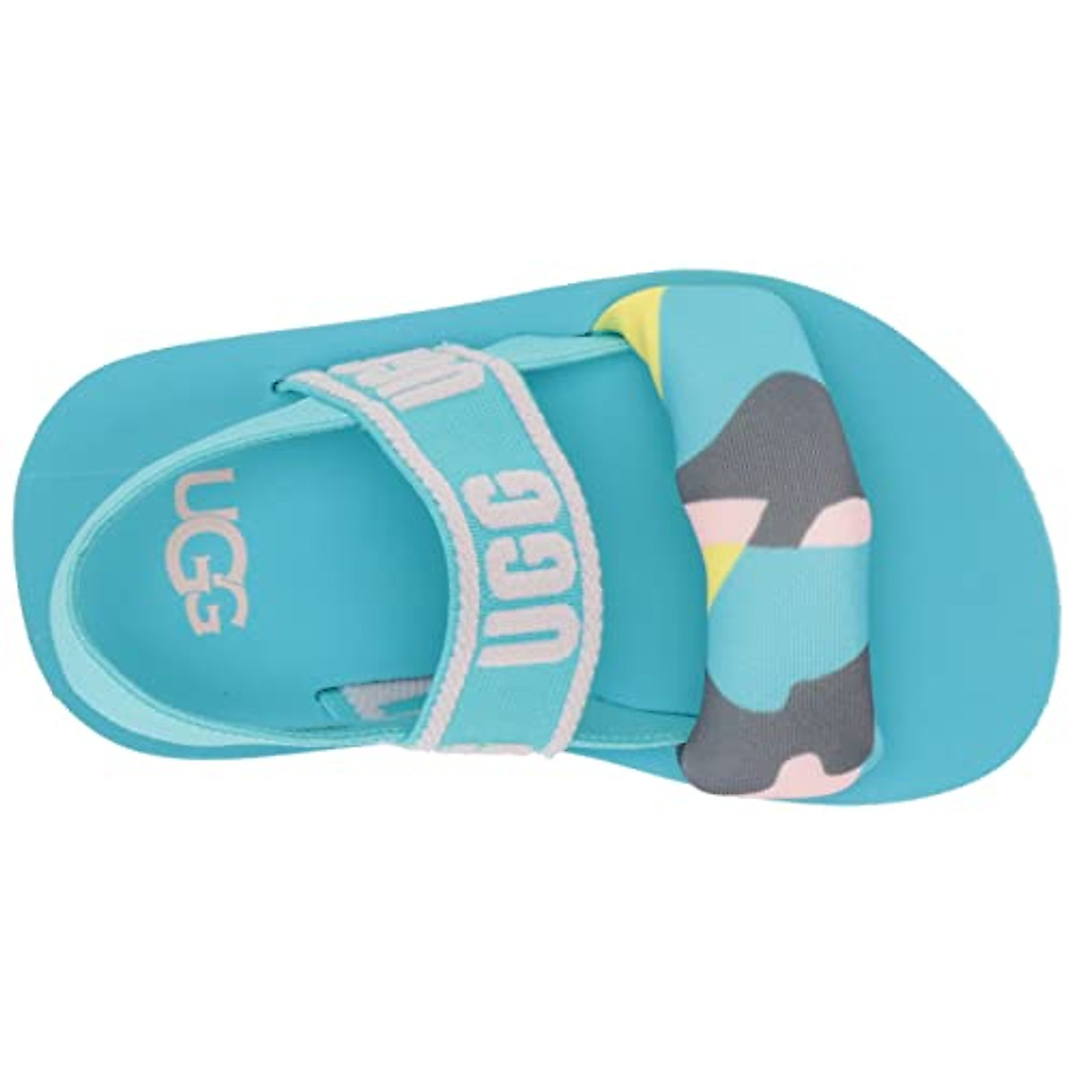 UGG K Zuma Sling Camopop Flat Sandal, Summer Sky, 3 US Unisex Little Kid
