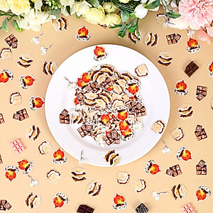 Jollyboom 200PCS Smores Camping Confetti, Smores Baby Shower Decorations Confetti Double-Sided Printing Camping Campfire Camper Confetti Decoration for Table, Camping Theme Party Decoration