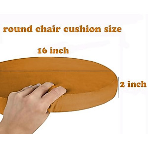 Big Hippo Chair Cushions Round Memory Foam Seat Cushion Non Slip Rubber Back Thicken Seat Cushion Soft Chair Pads for Home Office Brown (16" X 16")
