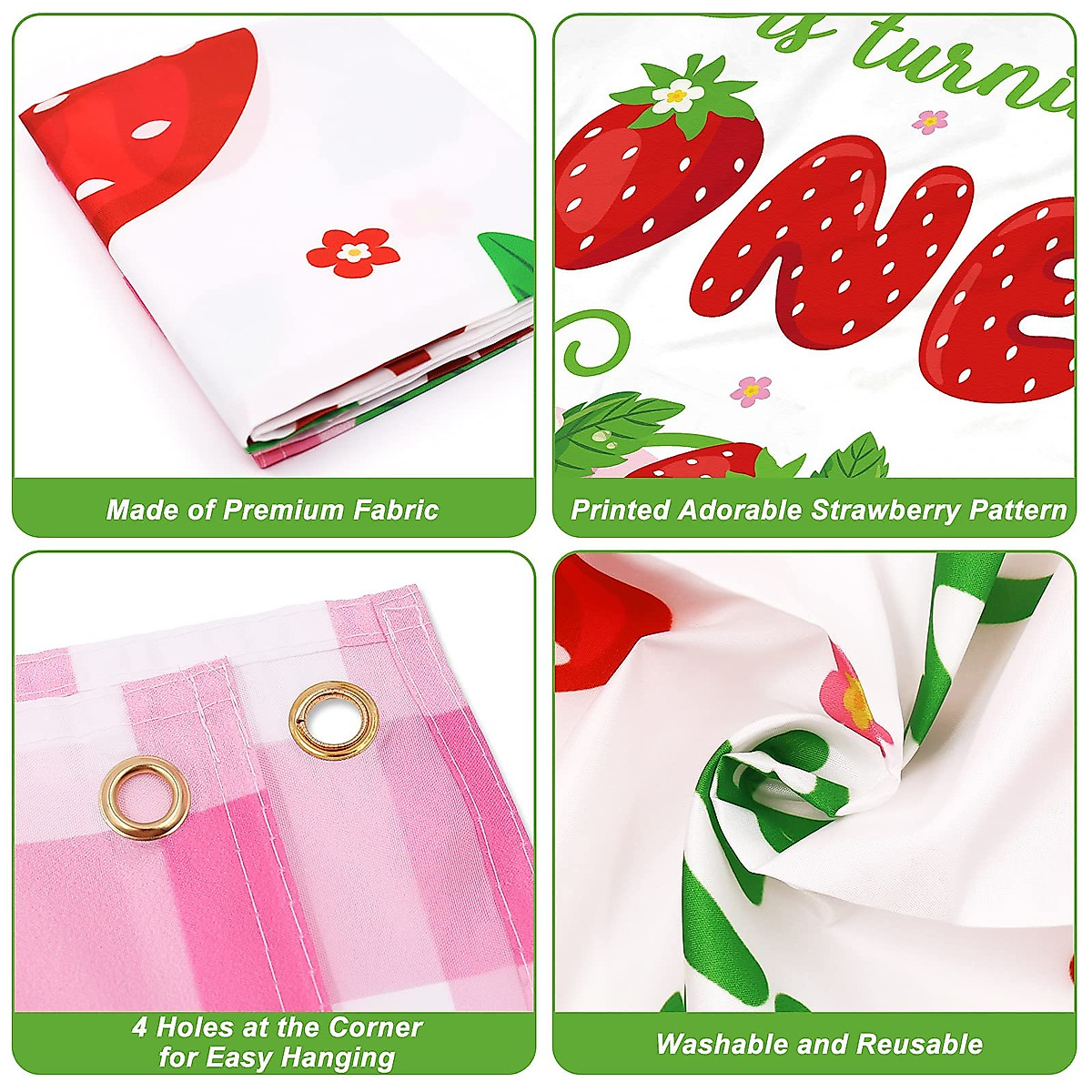 Vansolinne Strawberry First Birthday Decoration Berry First Birthday Party Set Balloons Backdrop Sweet One Party Supplies Photo Backdrop Banner Balloons Garland Decor Kit Party Decorations Supplies