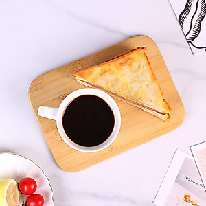 Bamboo Cutting Board Set for Kitchen,Small Cutting Boards with Holder,Serving Boards for Sandwich Cheese Meal Breakfast