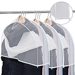 16 Pcs Plastic Clothing Shoulder Covers 4" Gusseted Clear Shoulder Covers for Hanging Clothes Shoulder Covers Plastic Shoulder Hanger Covers Clear Garment Breathable Bag for Jacket Clothing Coat Dress