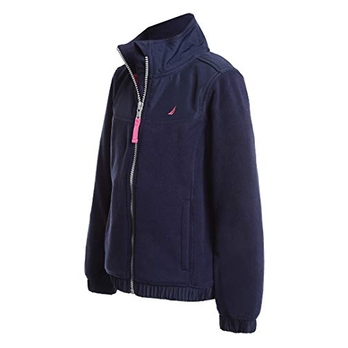 Nautica Girl's Full-zip Fleece Jacket, Signature Logo Design, Lightweight & Wind Resistant, Grey Heather, 19