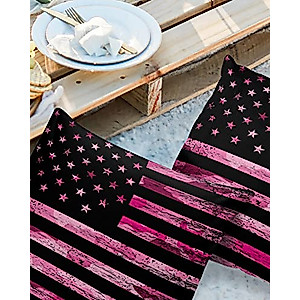 Funnywall88 Waterproof Throw Pillow Covers Set of 2 Camo Independence Day American Flag Patriotic Couch Pillow Cases Outdoor Sofa Cushion Cover Home Decor for Bed Living Room, 16" x 16"