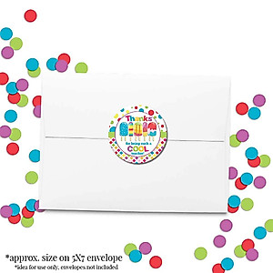 You’re A Cool Teacher Popsicle Themed Teacher Appreciation Thank You Sticker Labels, 40 2" Party Circle Stickers by AmandaCreation, Great for Envelope Seals & Gift Bags