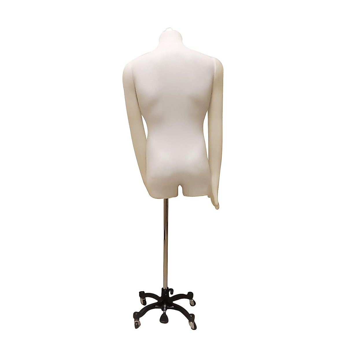 40" Chest Waist HIPS Male Mannequin Dress Form + PINNABLE ARMS Cream