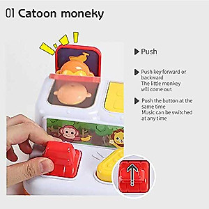 YMDLY Toys Animal Park Interactive Pop Up Music Toy,Up- Early Education Activity Center Toy, Ages 7 8 9 10 11 12 Months and up Infant Toddlers Toys.