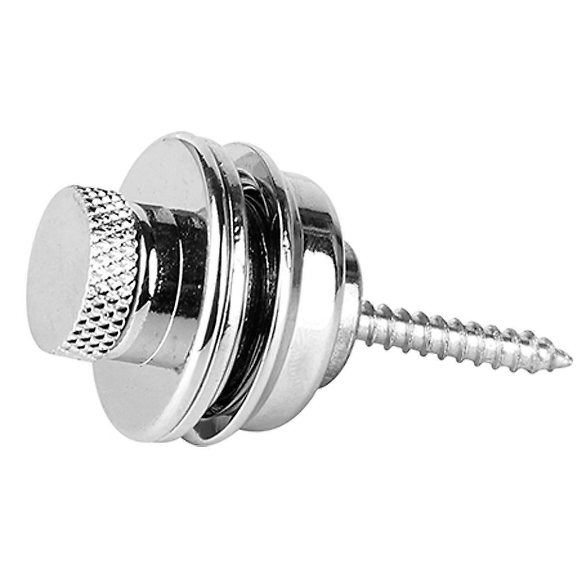 Musiclily Flat Head Guitar Big Strap Locks System Schaller-Style Straplocks Parts for Electric Acoustic Guitar Bass,Silver(Pack of 4)