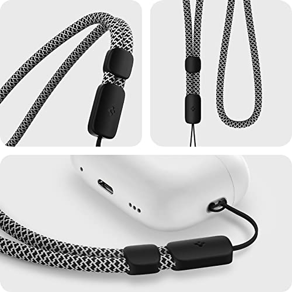 Spigen AirPods Pro 2nd Generation Mag Armor (Mag Fit) Case and Lanyard Strap Designed for AirPods Pro 2 (2022) MagSafe Compatible - Black