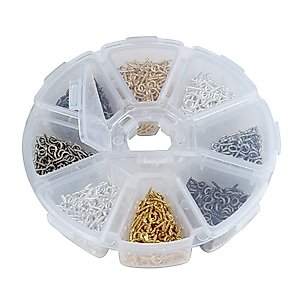 Linsoir Beads Metal Screw Eye Pins Hooks 4X10mm Heavy Duty Screw Eye Pins for DIY Jewelry Making Mixed Colors Plated Eye Bolt Arts & Crafts Project 200 Pcs/lot