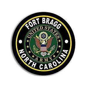 Magnet 4x4 inch Round Fort Bragg Army Base Sticker (Logo Insignia Emblem nc) Magnetic Magnet Vinyl Sticker