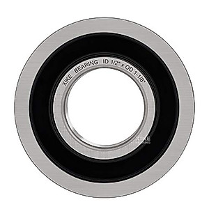 XiKe 10 Pack Flanged Ball Bearing ID 1/2" x OD 1-1/8", Suitable for Lawn Mower, Wheelbarrows, Carts & Hand Trucks Wheel Hub, Replacement for MTD, Honda, 12118 ＆ Rotary 324 Etc.