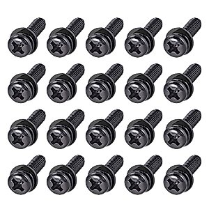 uxcell M5 x 16mm Carbon Steel Phillips Pan Head Machine Screws Bolts Combine with Spring Washer and Plain Washers 20pcs