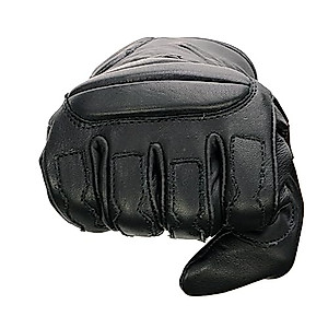 Milwaukee Leather SH451 Men's Black Leather Gauntlet Racing Motorcycle Hand Gloves with Wrist and Knuckle Padding Protection - 3X-Large